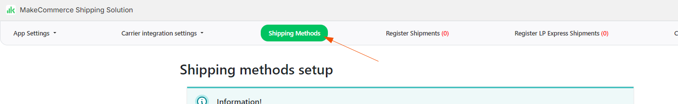 Setting up MakeCommerce shipping - MakeCommerce