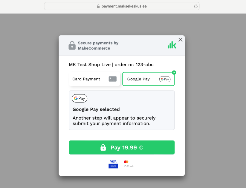 Google Pay integration guide - MakeCommerce