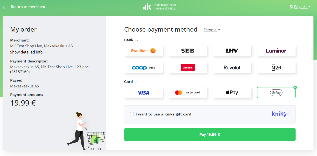 Google Pay integration guide - MakeCommerce