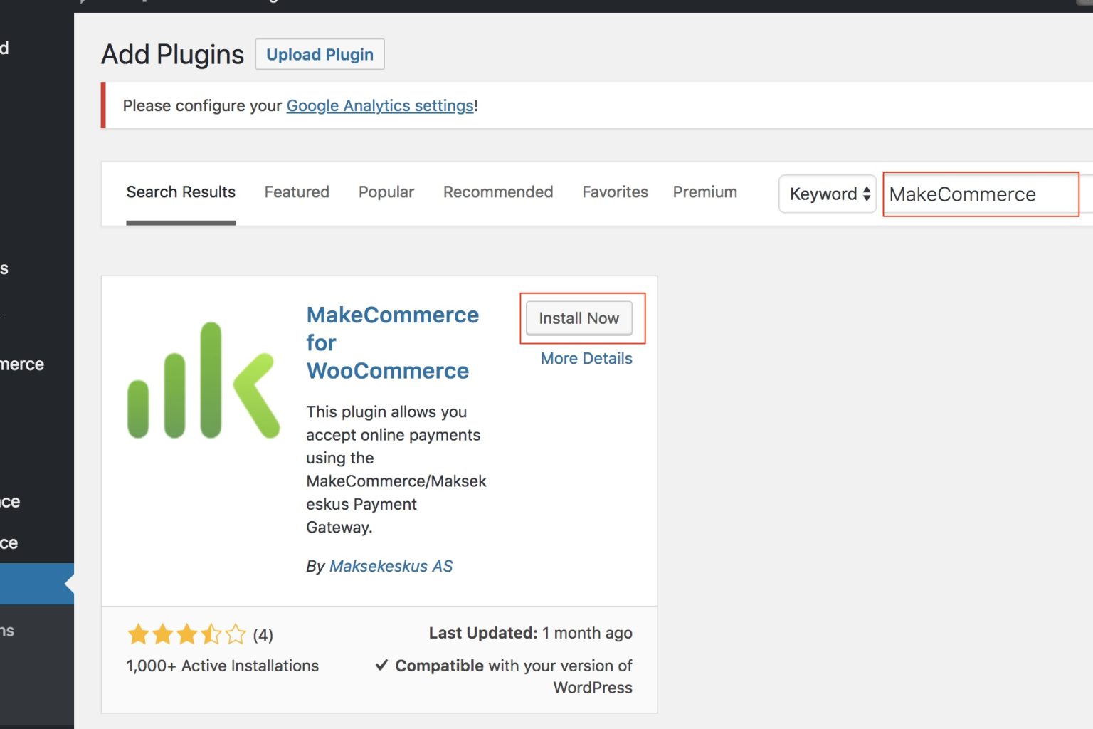 MakeCommerce Plugin for WooCommerce